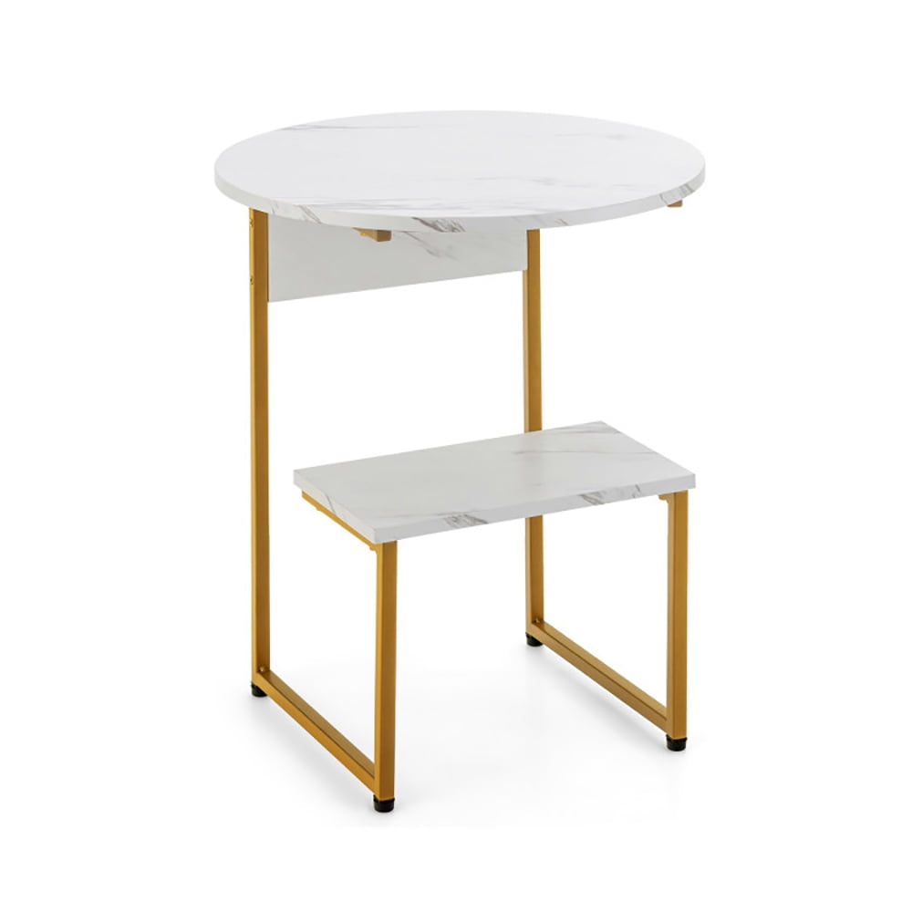 YYAo Dining Table,Side Table,Nightstand,2-Tier Round End Beside Table ...