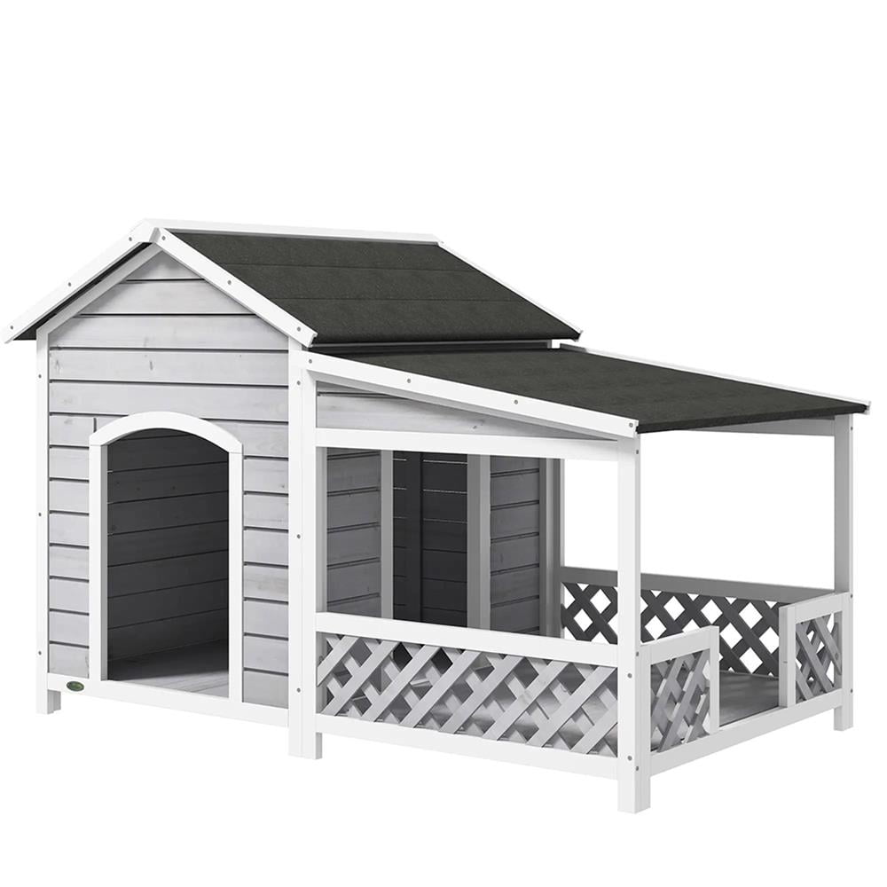 YYAo Doghouse, Puppy Shelter,Wooden Dog House Outdoor with Porch and ...