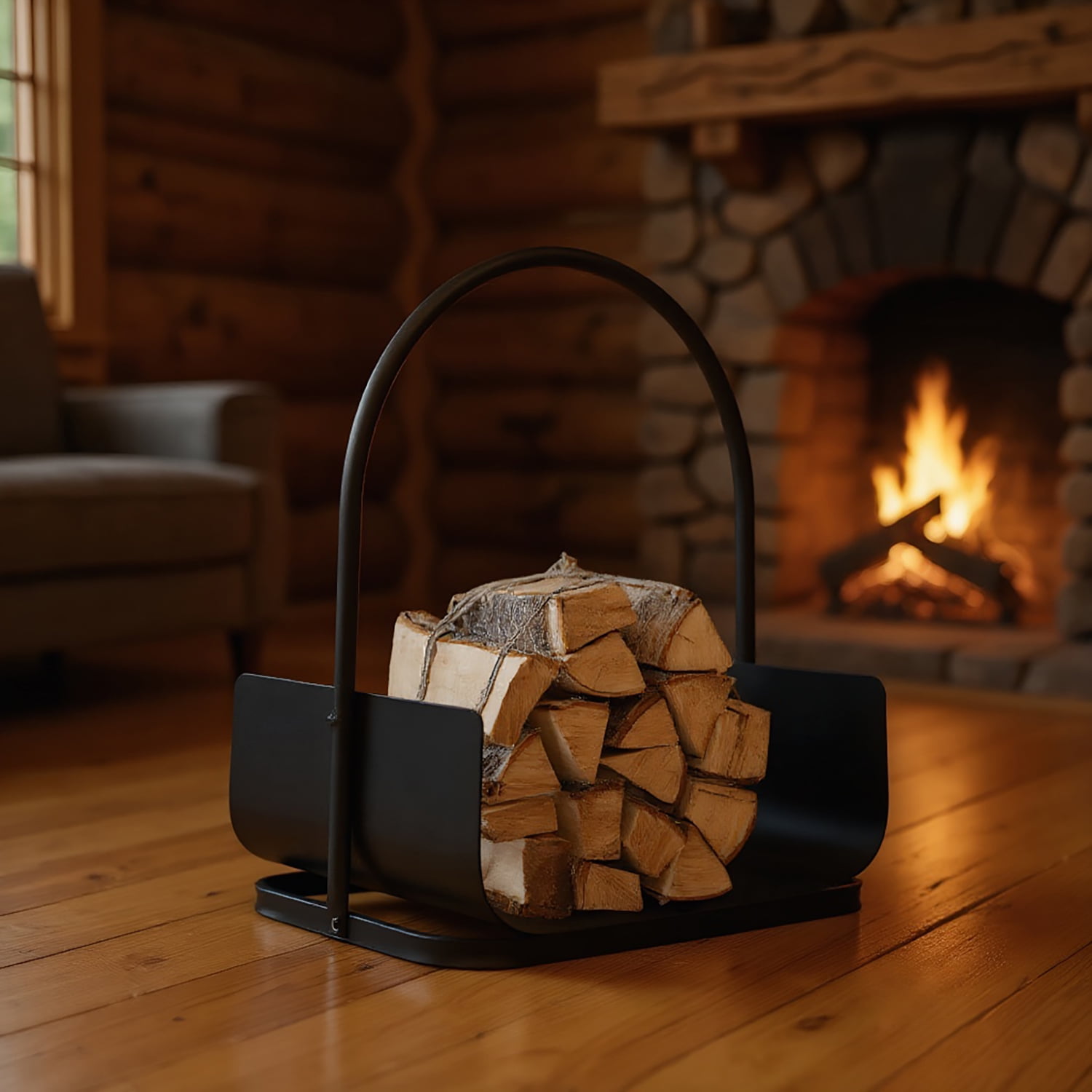 YYAo Firewood Rack, Fireplace Log Rack,Portable Fireplace Log Holder ...
