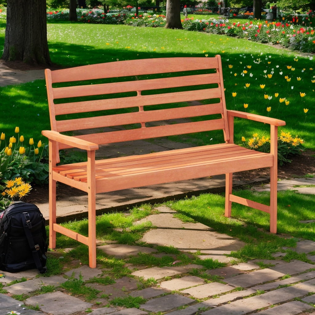 YYAo Garden Benches, Outdoor Bench,2-Person Wooden Garden Bench with ...