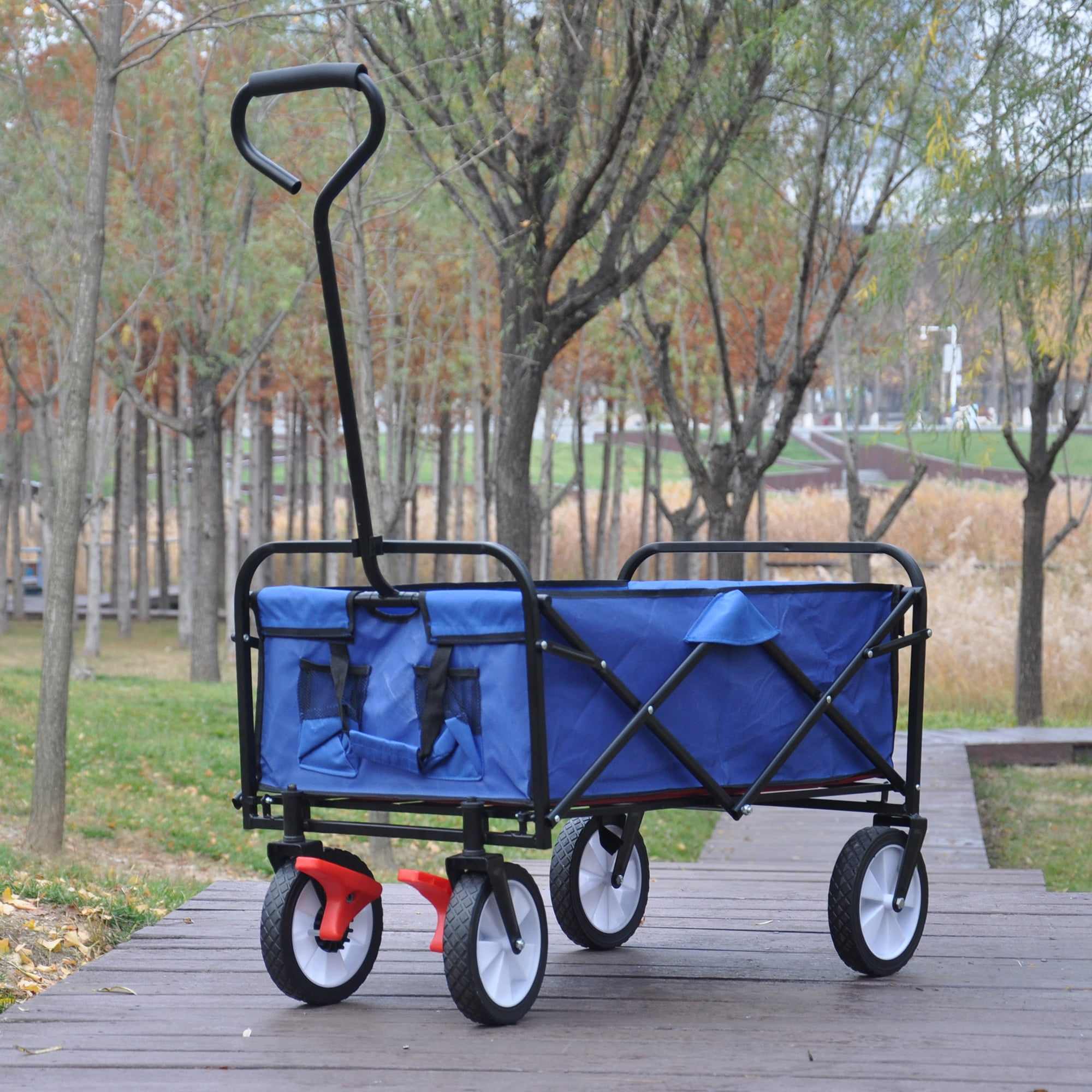 YYAo Garden Dump Cart, Pull Cart, Trolly Cart, Folding Wagon Garden ...