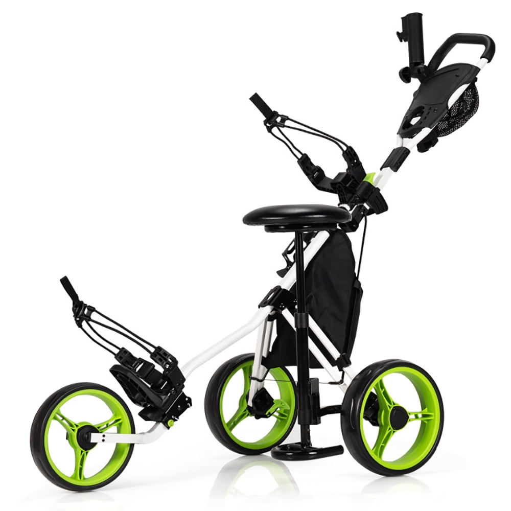 YYAo Golf Stand Cart, Golf Cart, Portable Golf Club Cart,3 Wheels ...