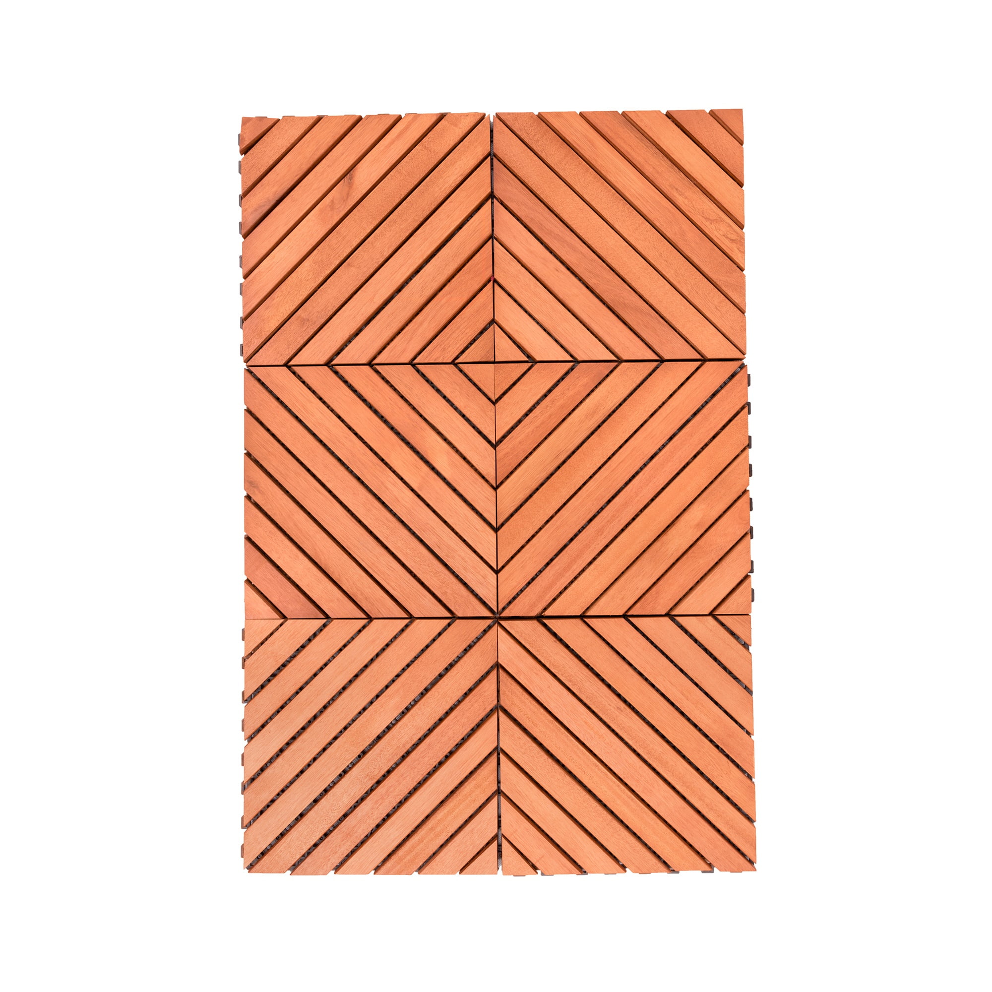 YYAo Interlocking Deck Tile (Pack of 10, ) 12-Diagonal Slat Deck Tile ...
