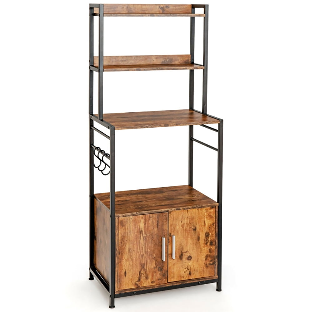 YYAo Kitchen Storage Baker's Rack,4-Tier Industrial Kitchen Bakers Rack ...