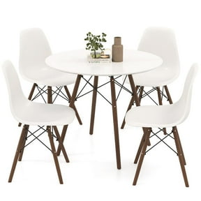 Gymax 3 PCS Dining Table Set for 2 Persons Modern Round Table & 2 ...