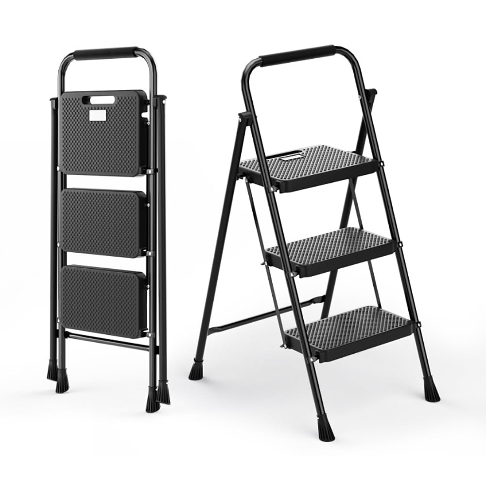 YYAo Ladder, Sturdy Ladder,Portable Folding 3 Step Ladder with Wide ...