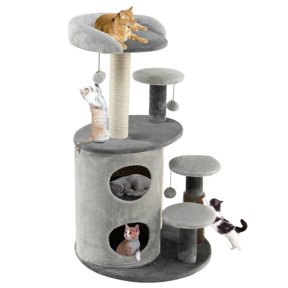 Pefilos 53" Gothic Cat Tree Tower for Indoor Cats, Multi-Level Cat Tree ...