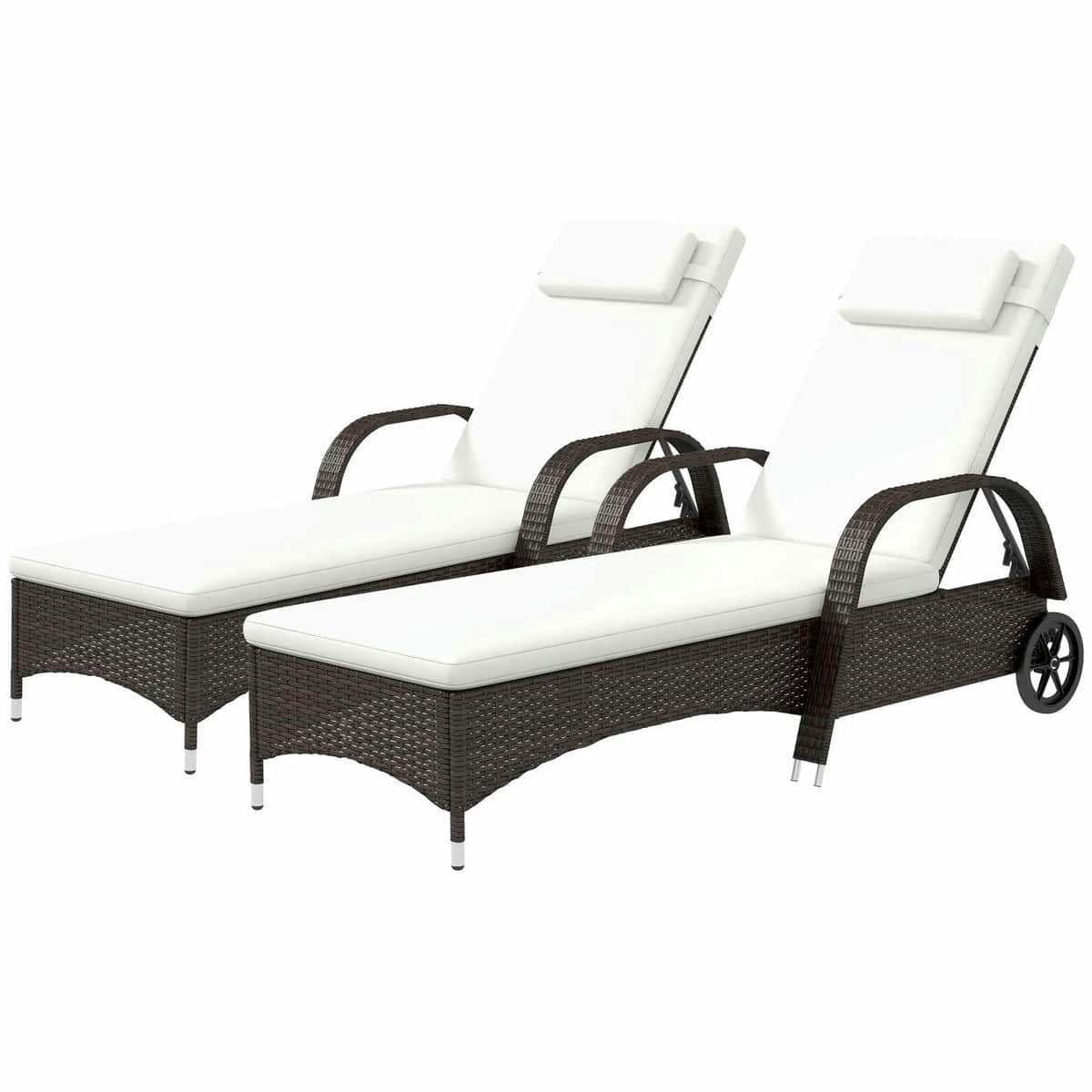 YYAo Lounge Chair Outdoor, Patio Lounge Chair,2 Reclining Chaise Lounge ...
