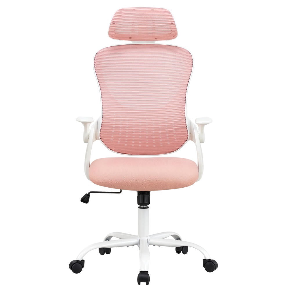 YYAo Mesh High Back Rolling Swivel Task Chair with Headrest and Flip-up ...