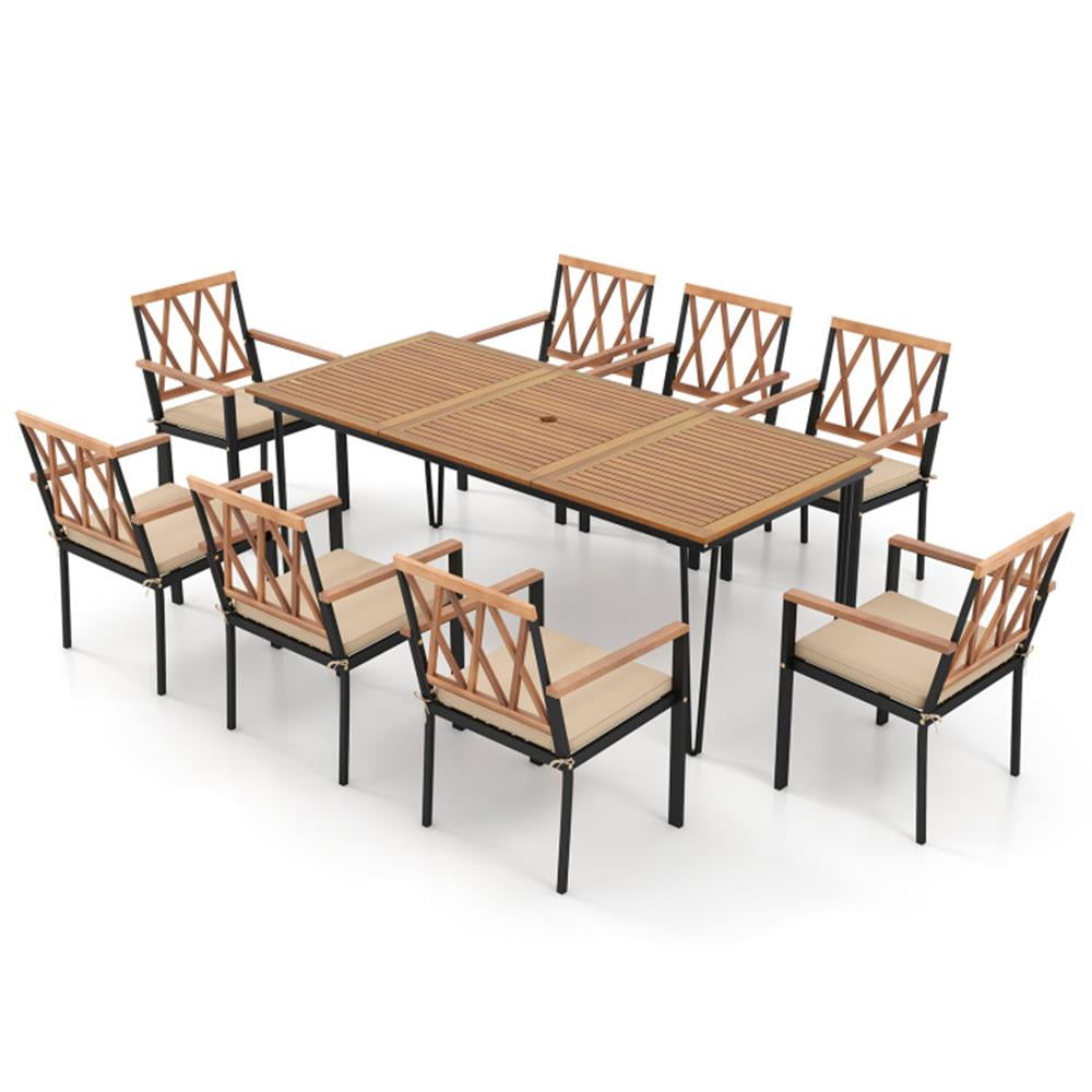 YYAo Outdoor Eating Sets,Patio Dining Furniture,9-Piece Patio Dining ...