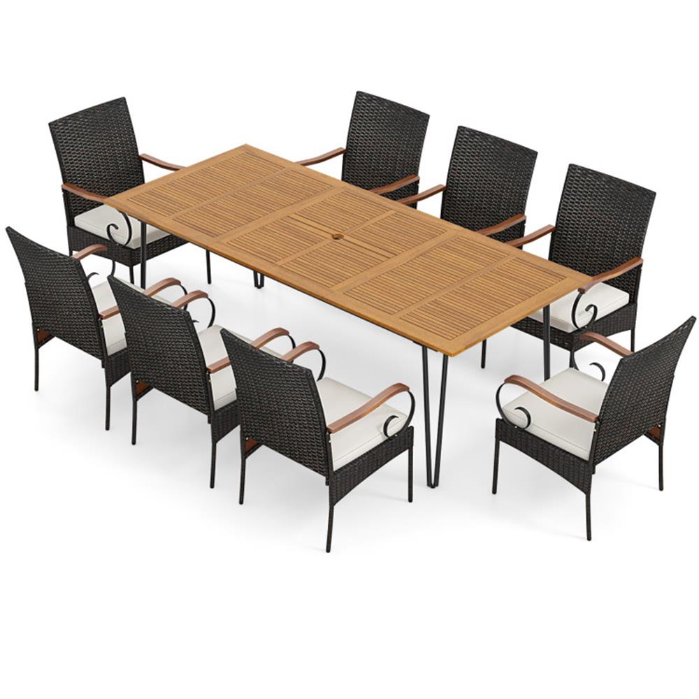 YYAo Outdoor Eating Sets,Patio Dining Furniture,9 Pieces Outdoor Patio ...