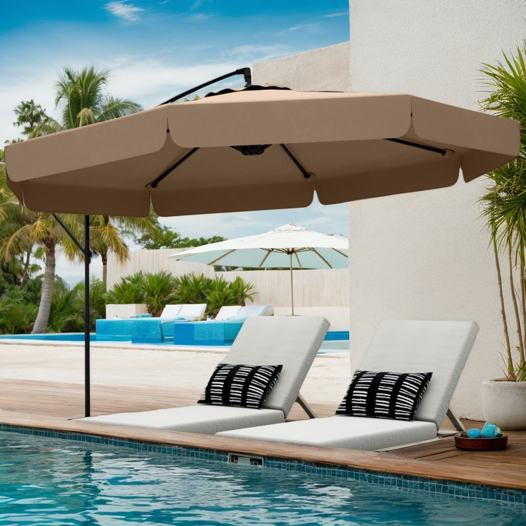 YYAo Outdoor Garden Umbrella,Market Umbrella,10 Feet Patio Cantilever Umbrella with Cover Tilt ...