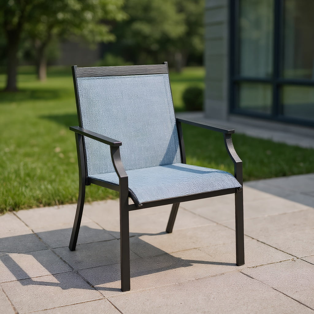 YYAo Patio Furniture Set, 4 Piece Patio Dining Chairs Large Outdoor ...