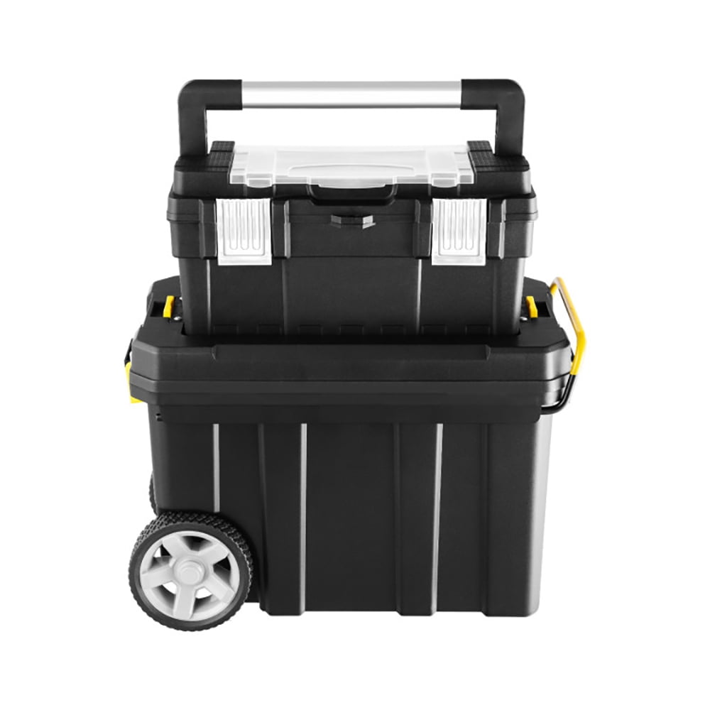 YYAo Portable Metal Tool Box Organizer with Wheels, Rolling Upright ...