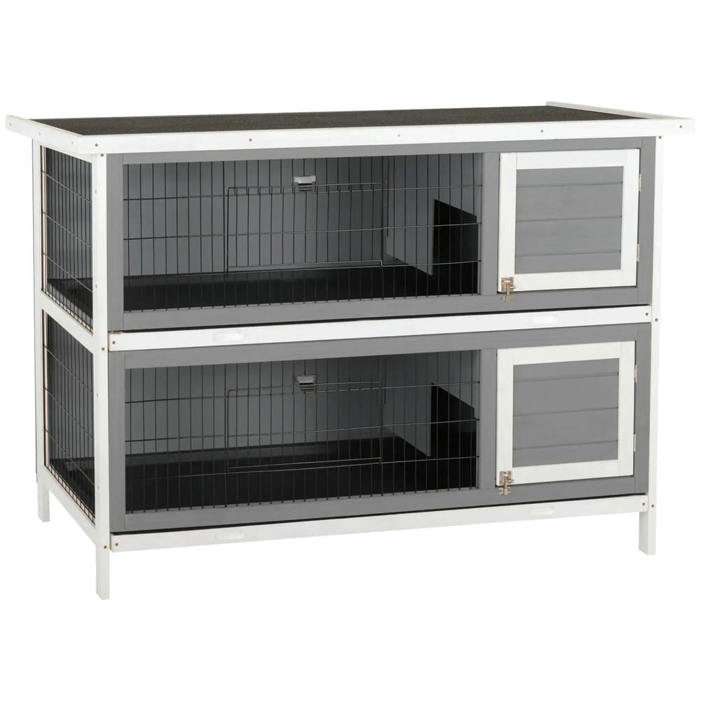 YYAo Rabbit Coop, Outdoor Rabbit House,54" 2-Story Large Rabbit Hutch ...