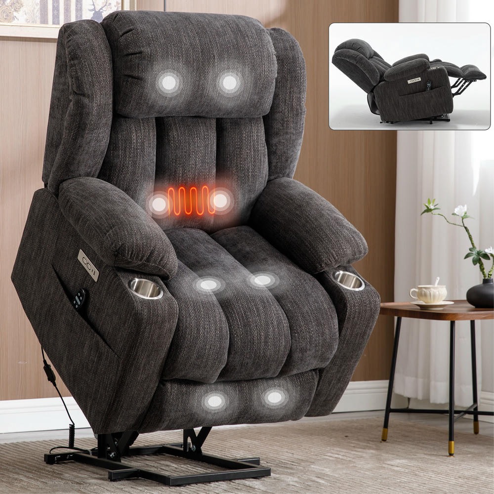 YYAo Reclining Lounge Chair with USB and Type-C Ports, Stainless Steel ...