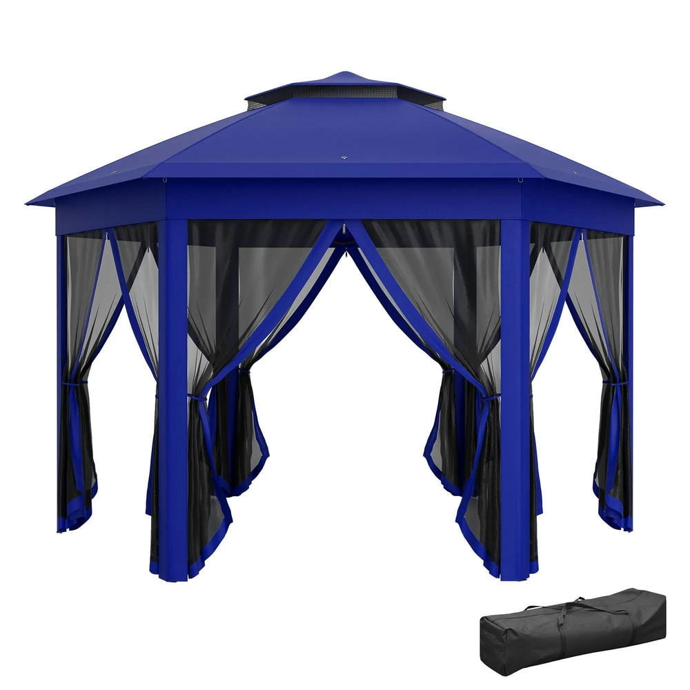 YYAo Shade Shelter, Outdoor Gazebo,13' x 13' Pop Up Gazebo Hexagonal ...