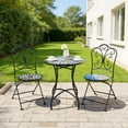 YYAo Side Table, 24" Round End Table, Unique Relief Ceramic Tile ...