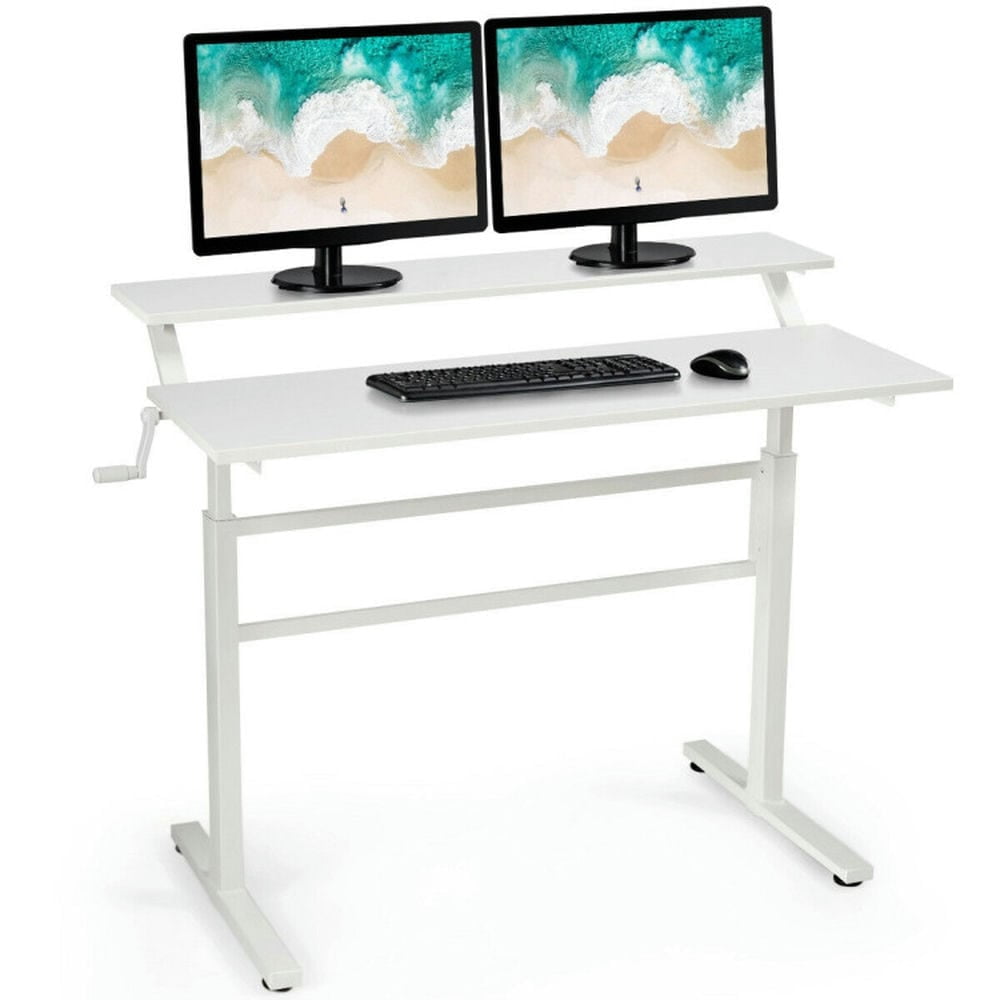YYAo Stand Up Desk, Ergonomic Standing Workstation,Standing Desk Crank ...