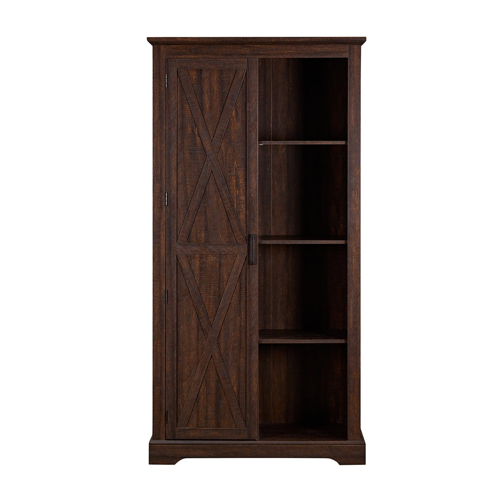 YYAo Tall Storage Cabinet Barn Door Storage Country Wood Rustic ...