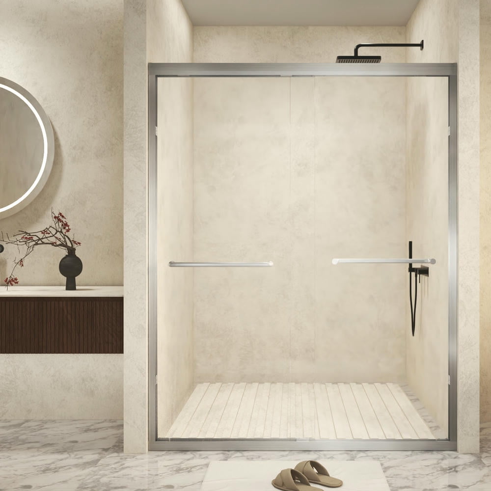 YYAo Tub Door, Bypass Tub Shower Door,Tempered Glass Double Sliding ...