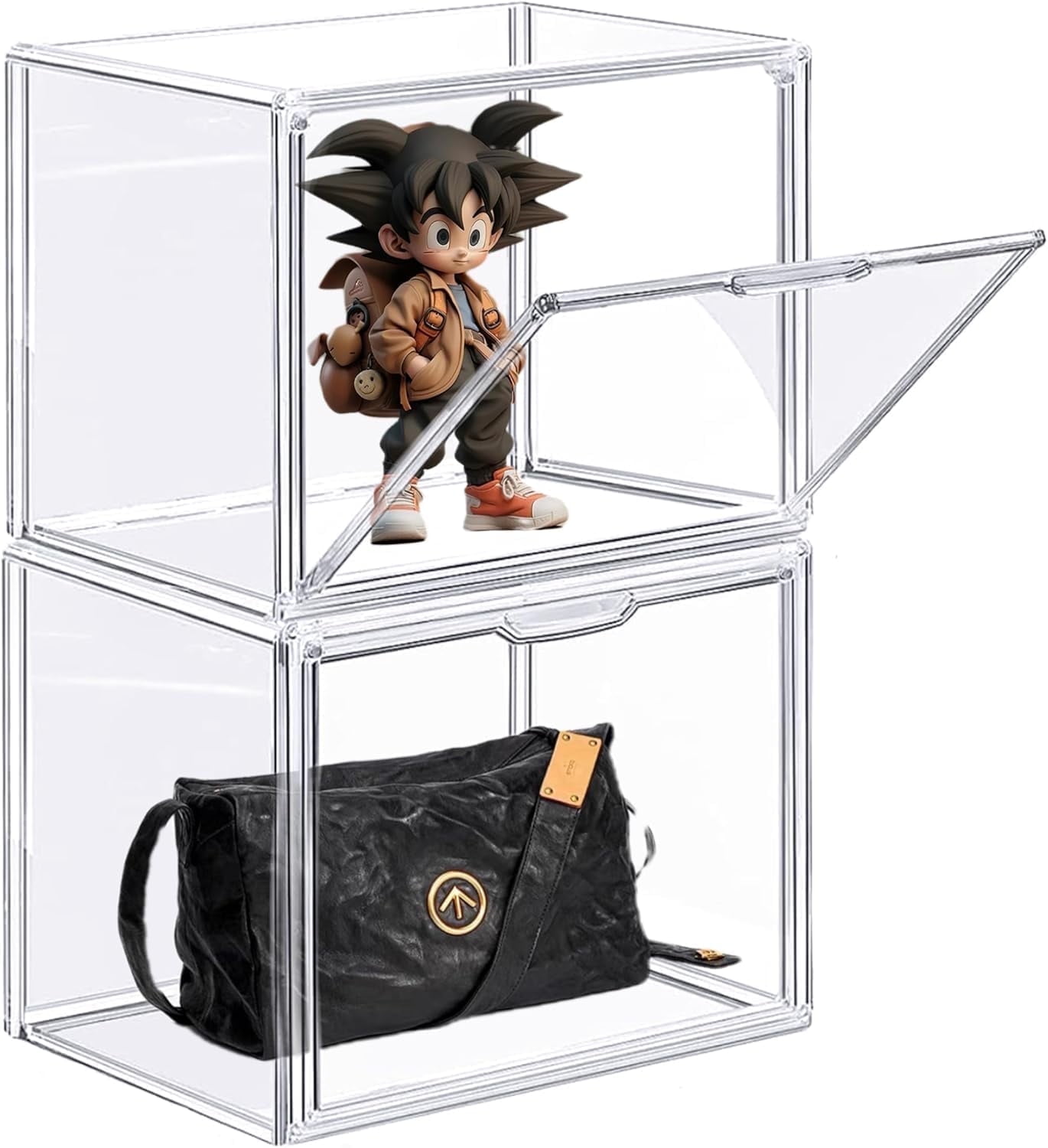 SINGOMON Acrylic Display Case (with Magnetic Door), Stackable Plastic ...