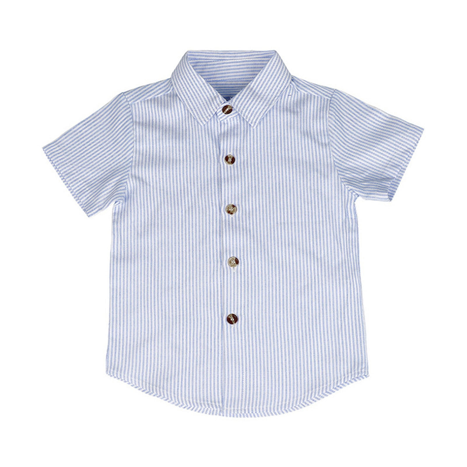 YYDGH Boys Button Down Short Sleeve Shirt Collared Round Bottom Back ...