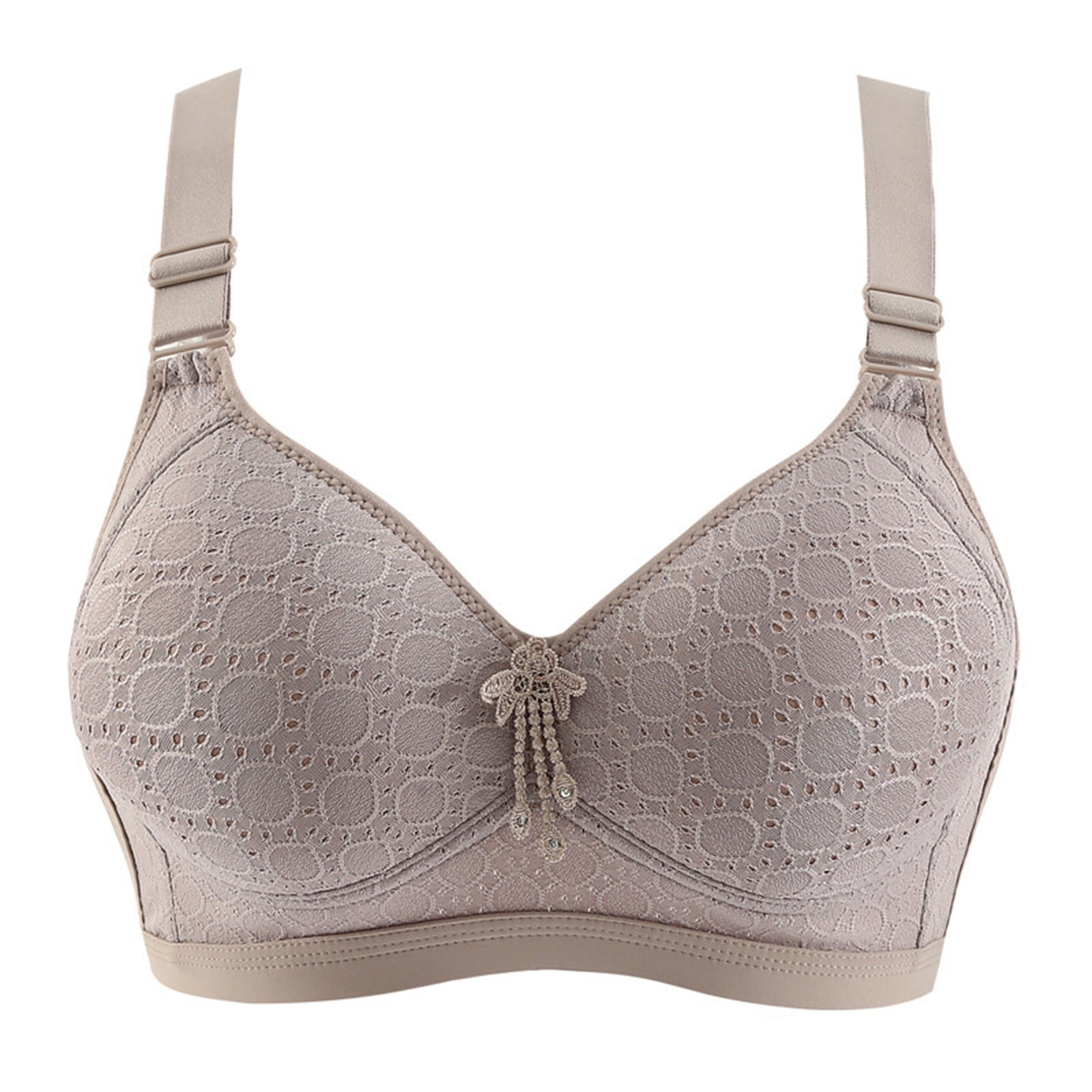 YYDGH Double Support Wireless Bra Lace Bra with Stay-in-Place Straps ...