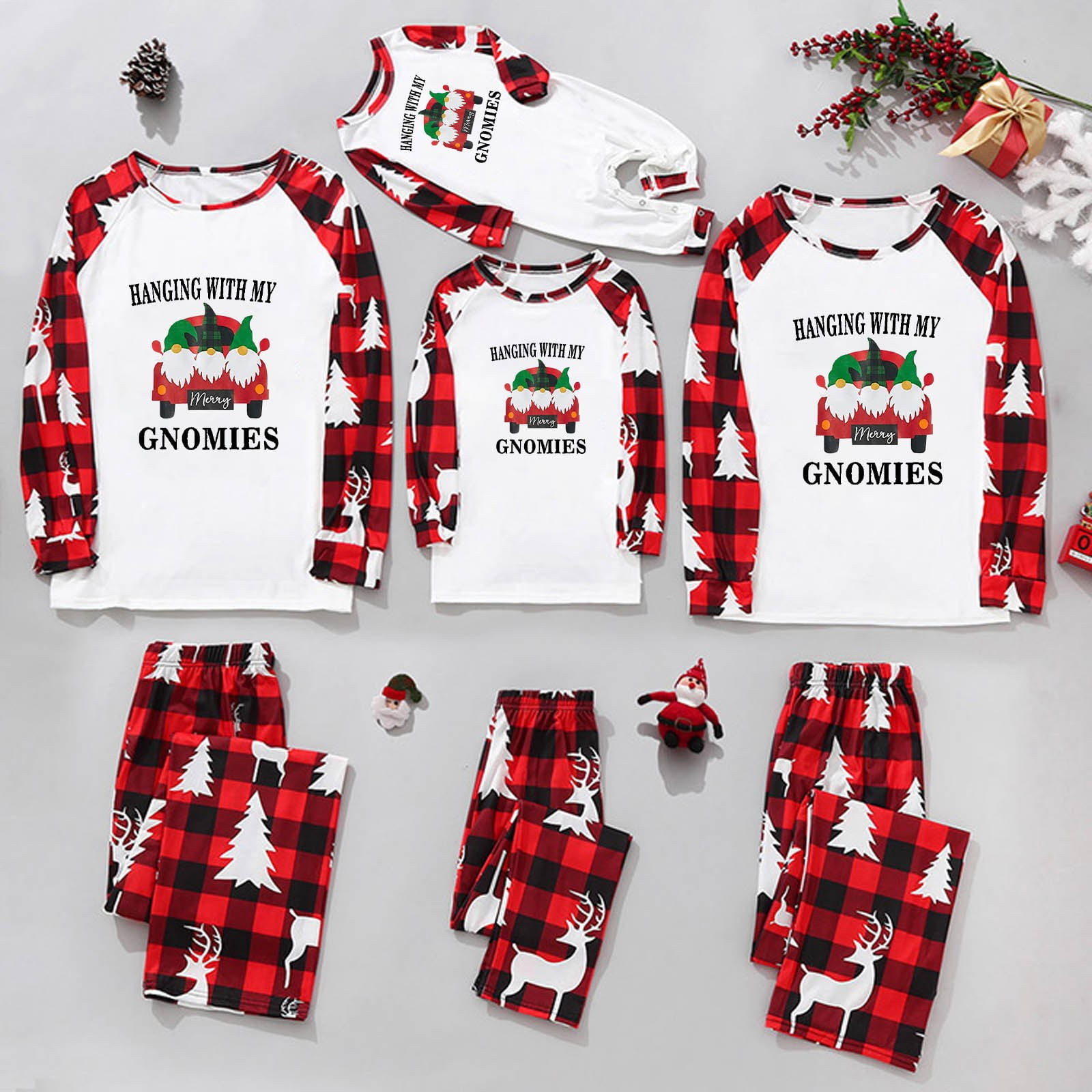 YYDGH Matching Jammies for Families Pajamas Sets Two-Piece Pj Sets Long ...
