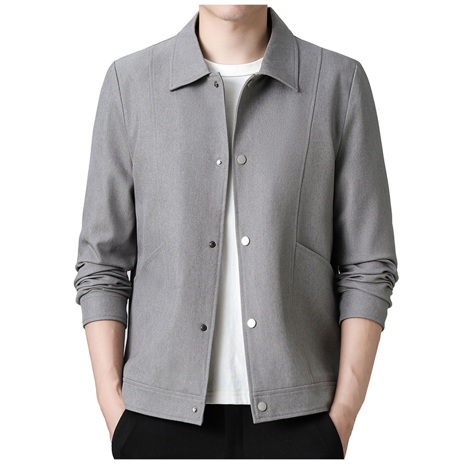 YYDGH Men Business Jacket Slim Fit Turn Down Collar Jacket Men Formal ...