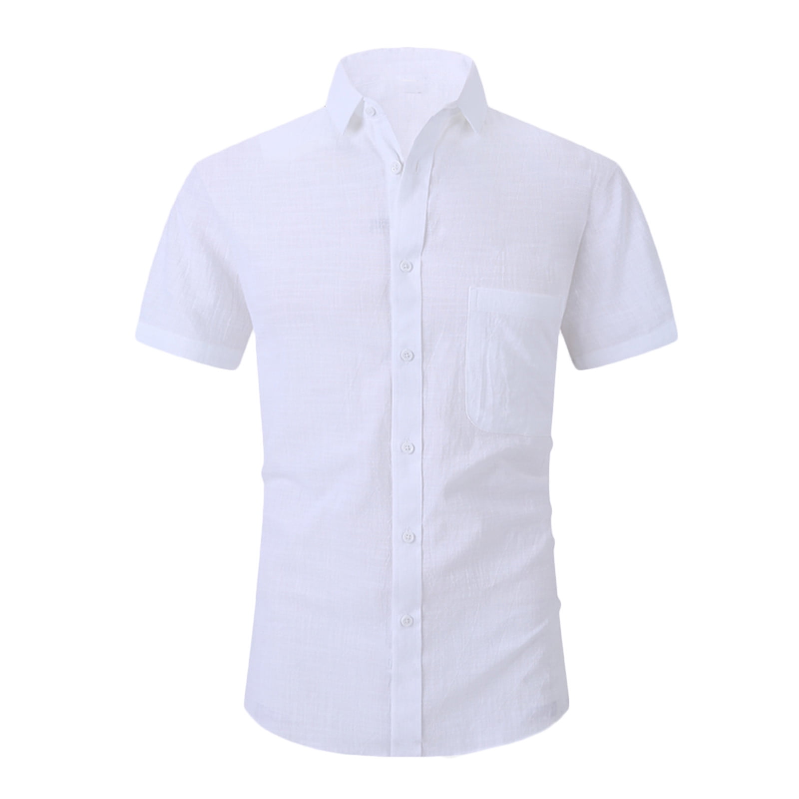 YYDGH Mens High Stretch Dress Shirt, Short Sleeve, Button Up, Business ...