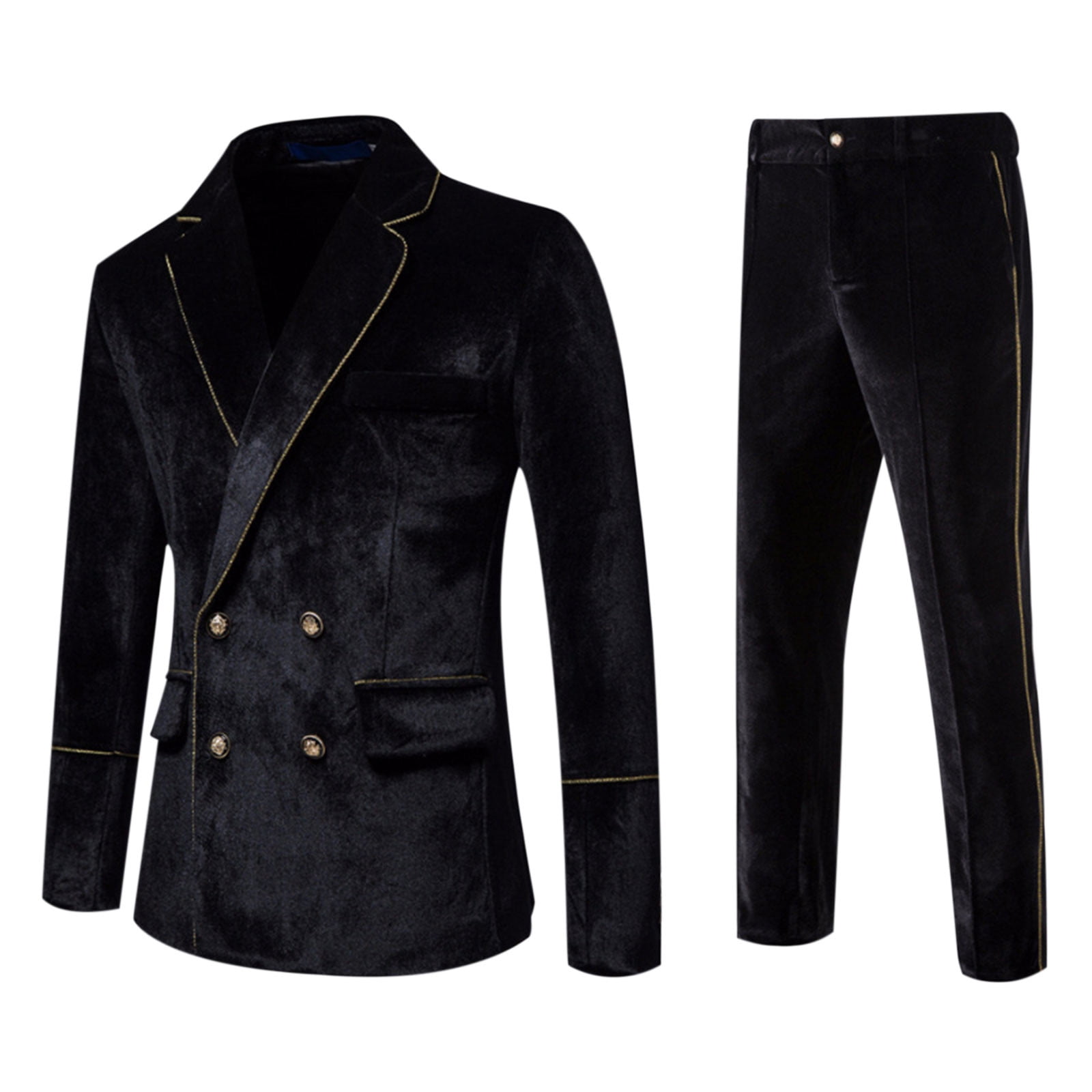 YYDGH Men's 2 Piece Slim Fit Double Breasted Suit, Casual Jacket Style ...