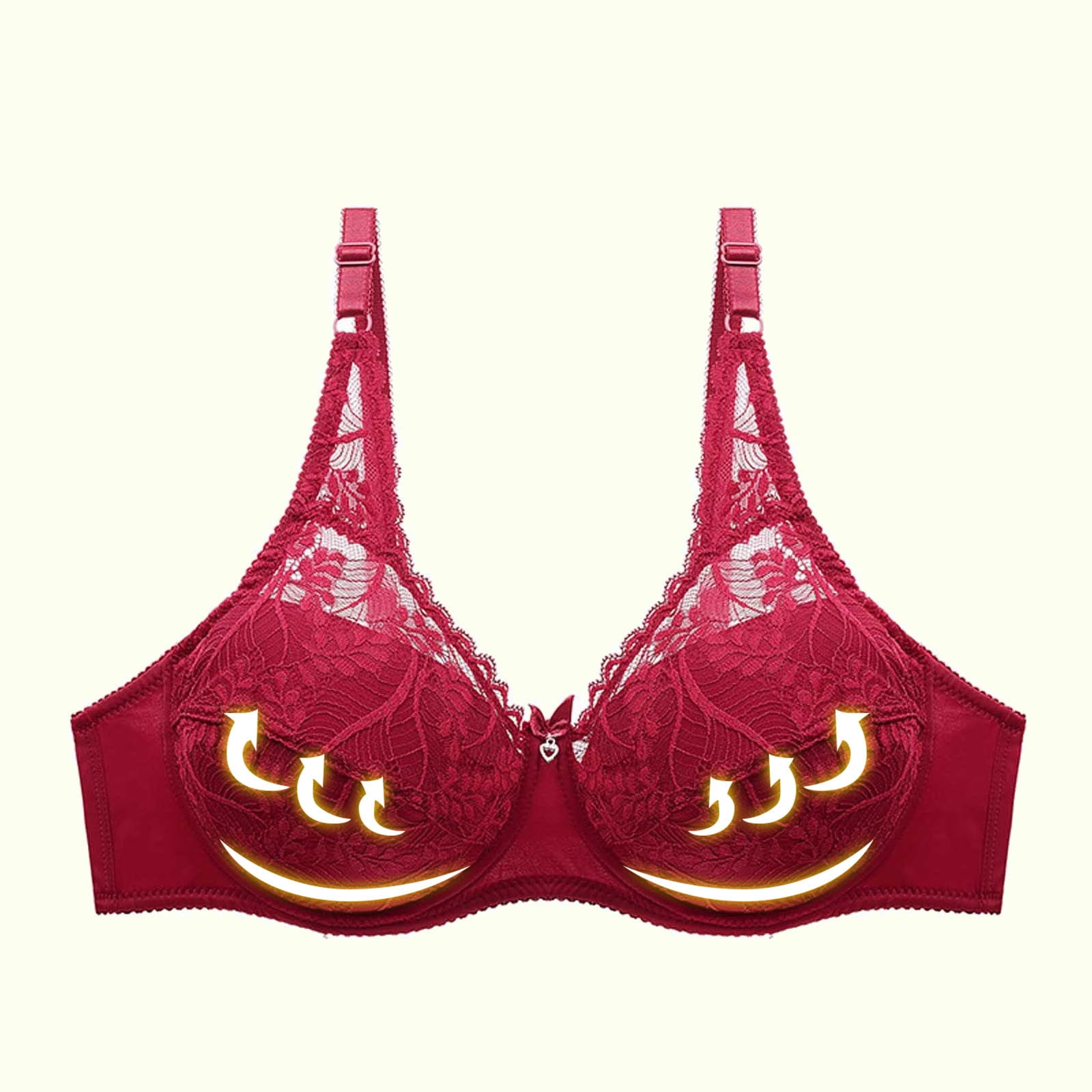 YYDGH Push Up Bras for Women Adjustable Strap Lace Underwire Cap ...