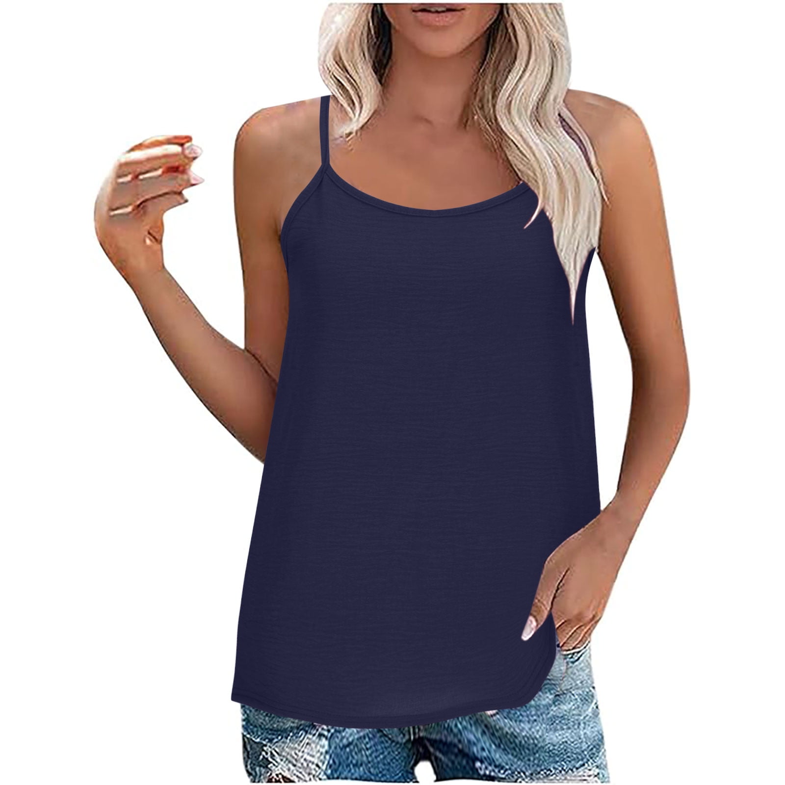 YYDGH Tank Top for Women Adjustable Spaghetti Strap Camisole Scoop Neck ...
