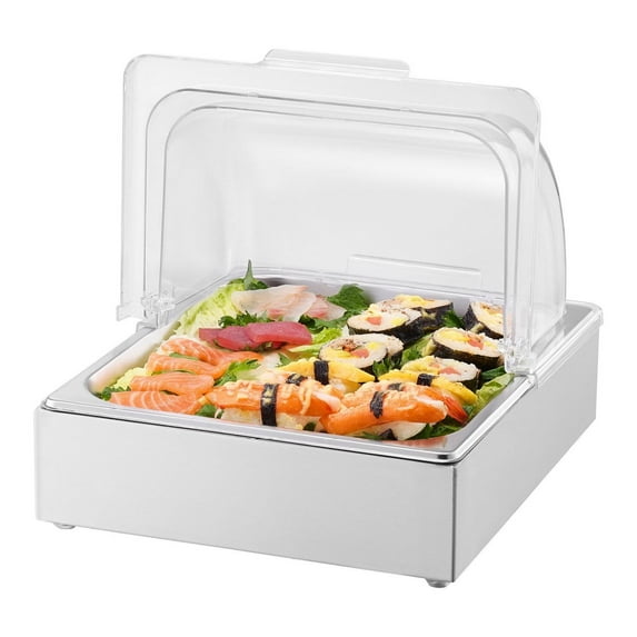 YYDSBNHH 1 x 1/2 Pan Stainless Steel Countertop Food Server with Clear ...