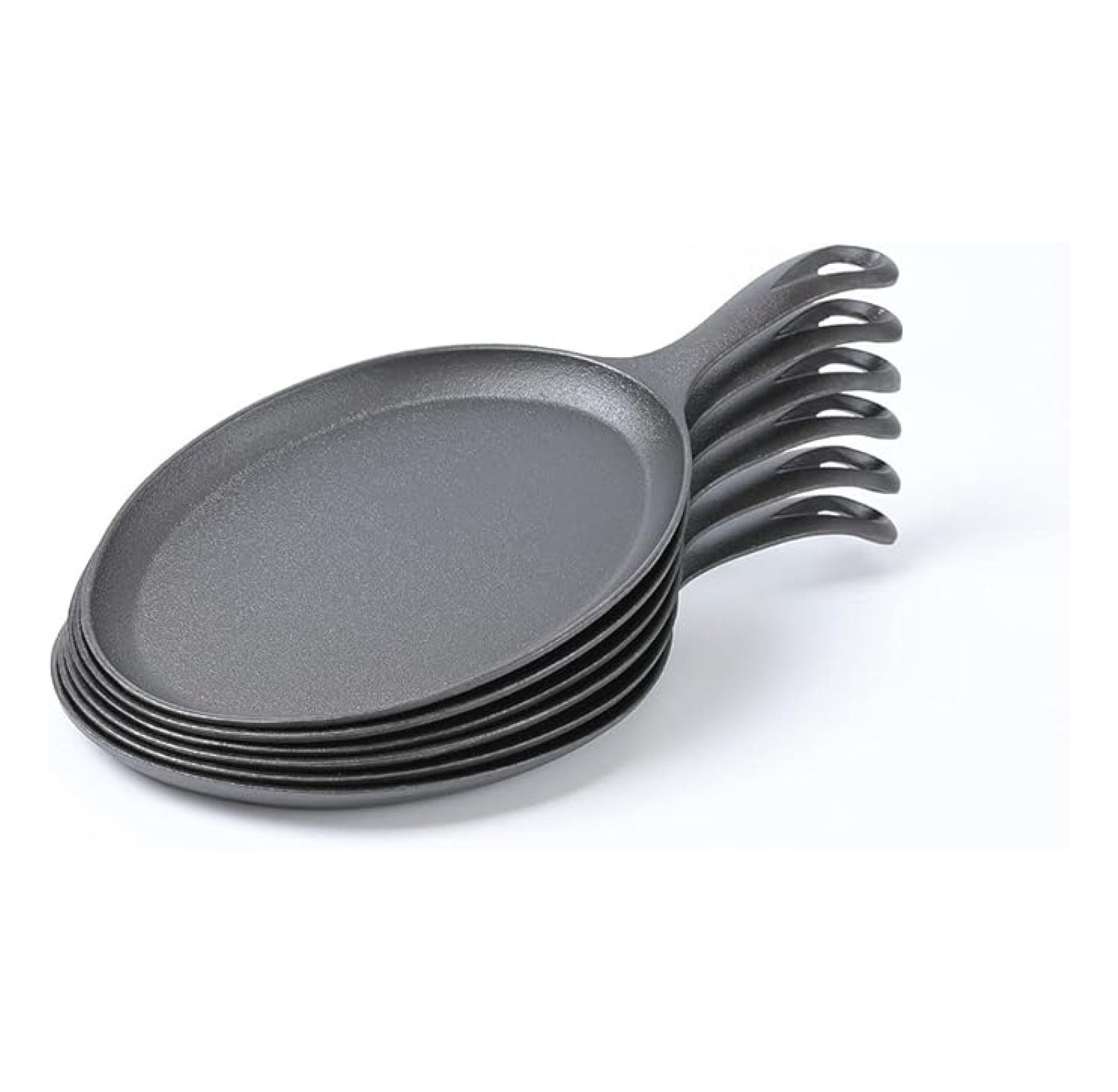 YYDSBNHH Cast Iron Fajita Plate Sizzler Pan Set of 6, Pre-seasoned ...