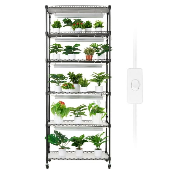 YYDSBNHH DIY Plant Stand with Grow Light - 6-Tier 192W 5000K Full ...