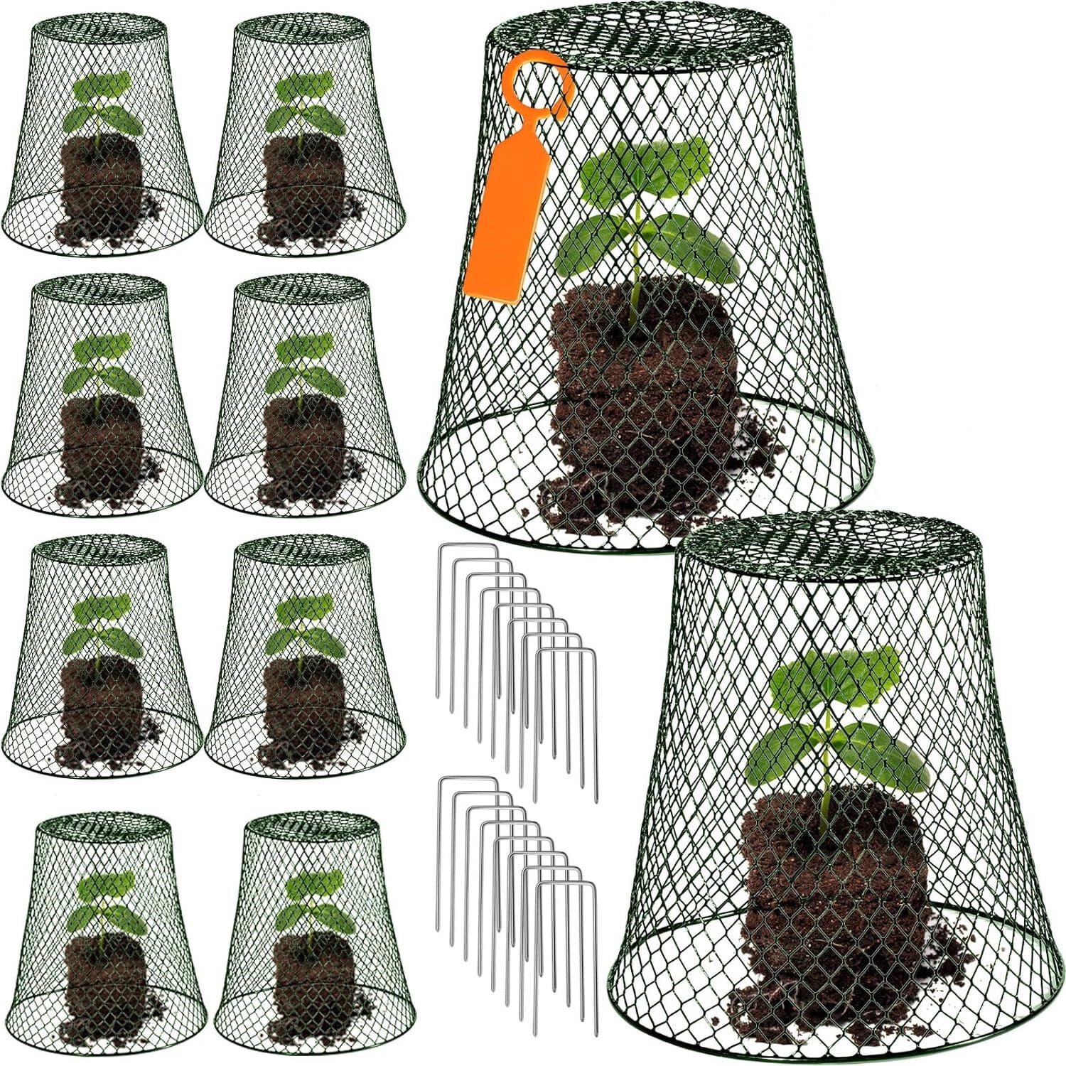 YYEAN 10PCs Chicken Wire Cloches Plant Cover Heavy Duty Garden Cloche ...
