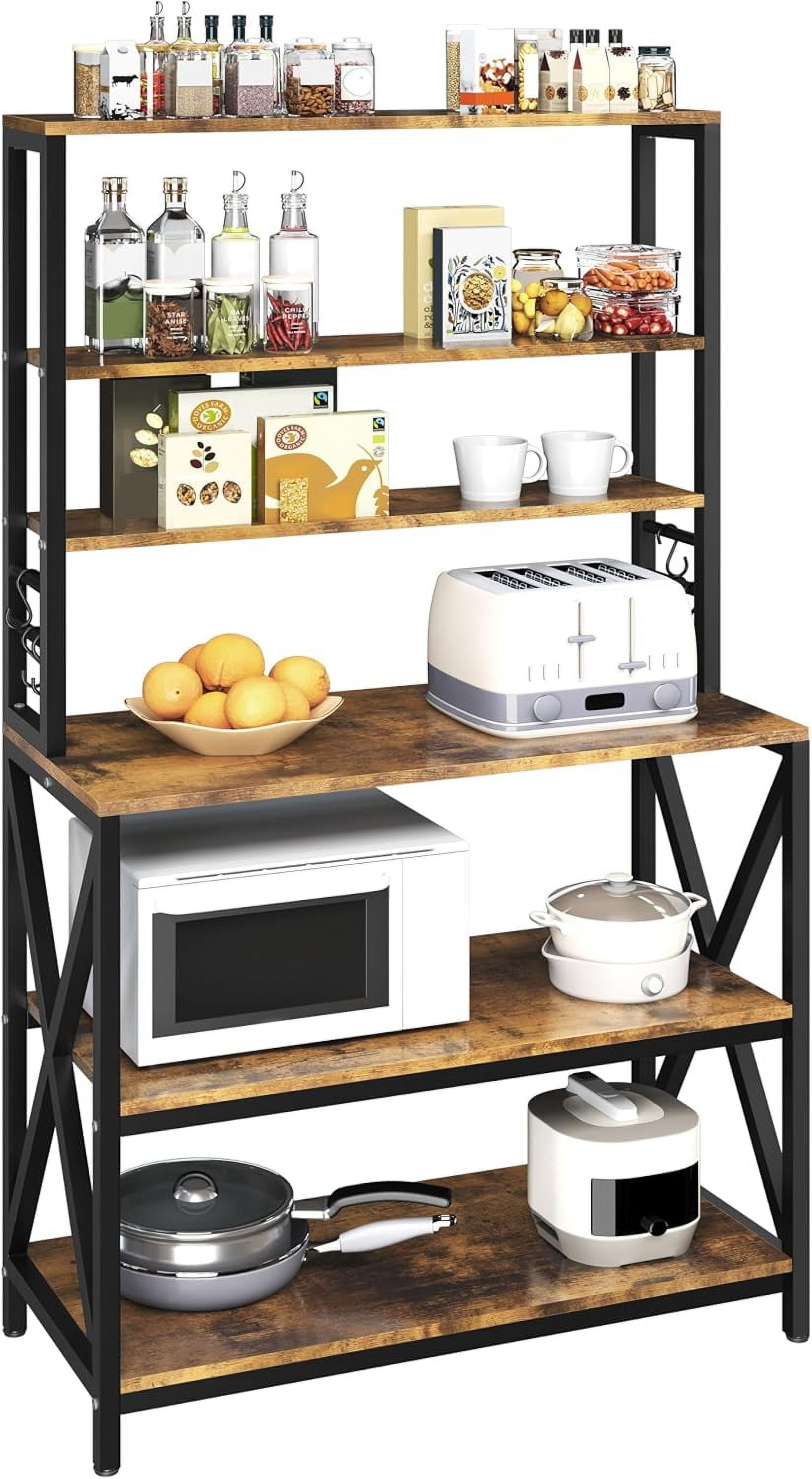 YYEAN 6-Tier Kitchen Bakers Rack, 31.5 Inch Coffee Bar Table, Farmhouse ...