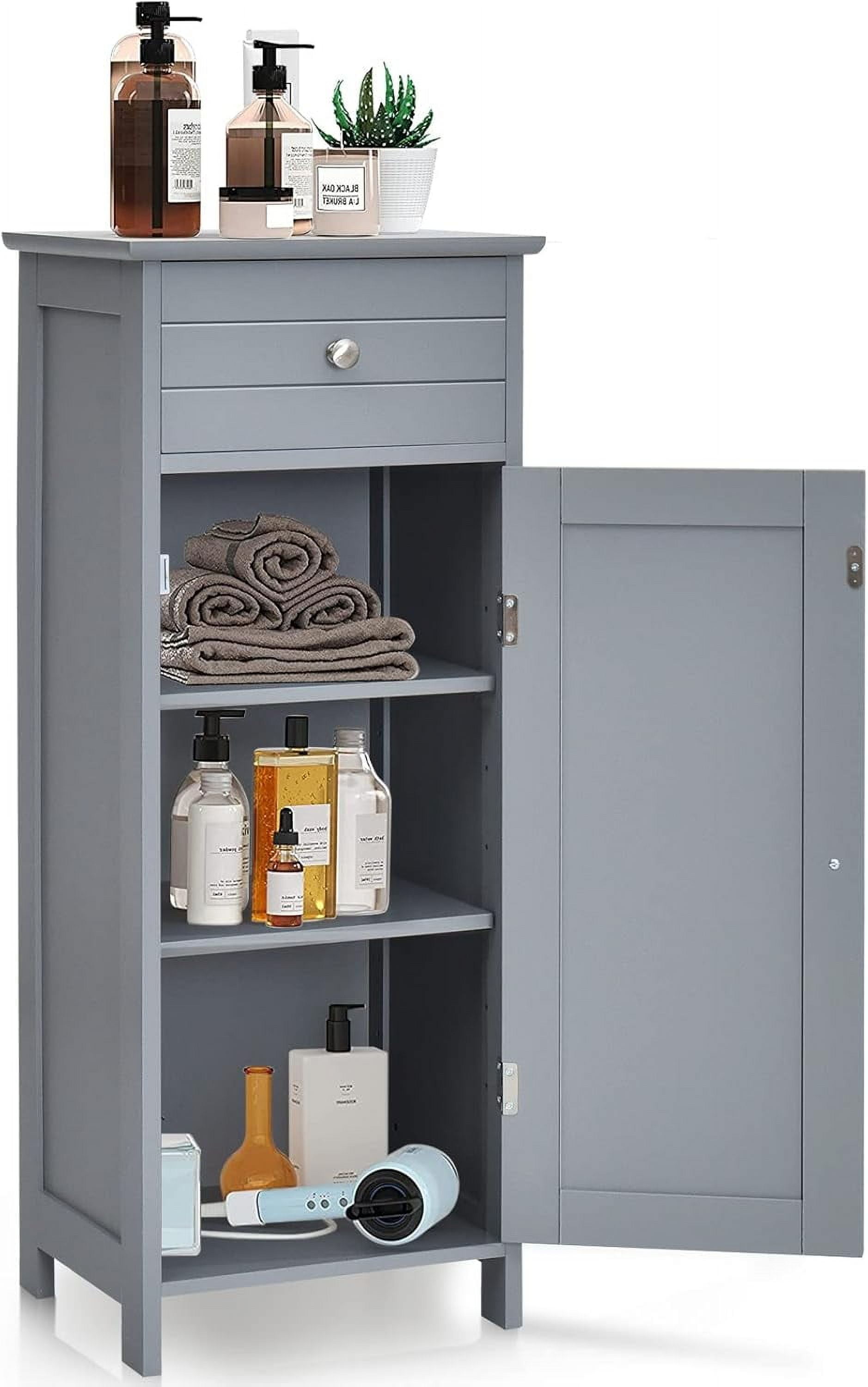YYEAN Bathroom Floor Cabinet, Single Door Floor Storage Cabinet ...