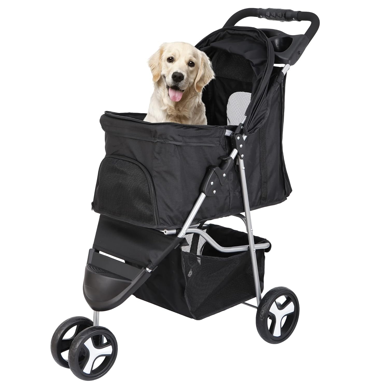 YYEAN Foldable Pet Puppies Stroller for Cats and Dogs, Travel Pet ...