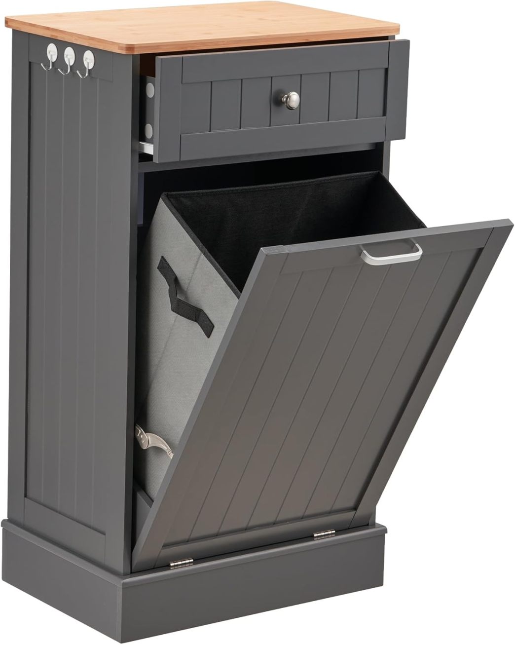 YYJP 13 Gallons Tilt Out Trash Cabinet, Hidden Trash Can Kitchen Wooden ...
