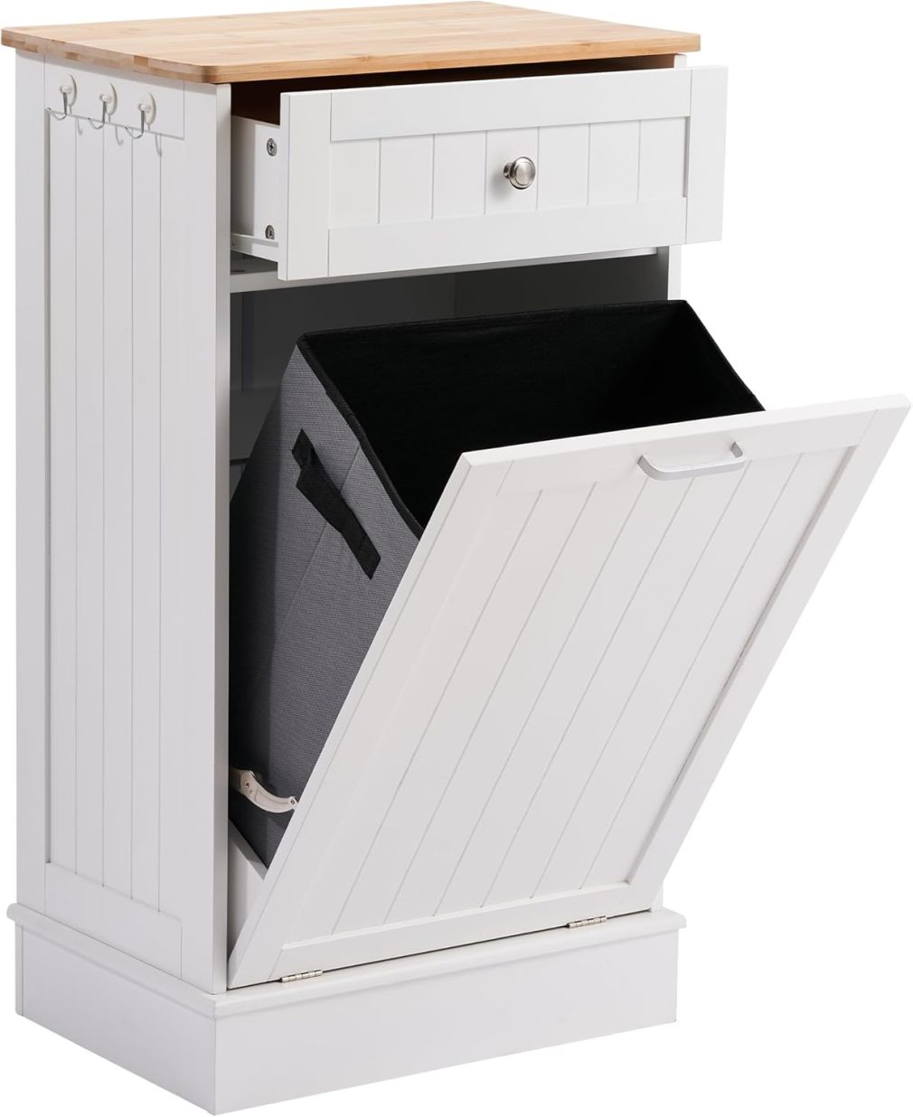 YYJP 13 Gallons Tilt Out Trash Cabinet, Hidden Trash Can Kitchen Wooden ...