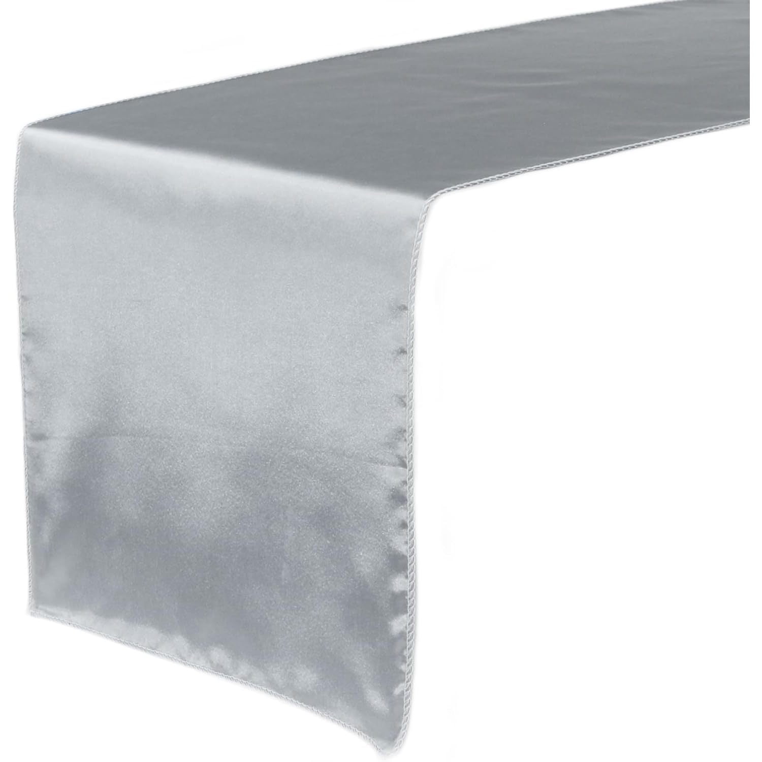 YYJP - 14 x 108 inch Satin Silk Table Runner Silver, Table Runner for ...