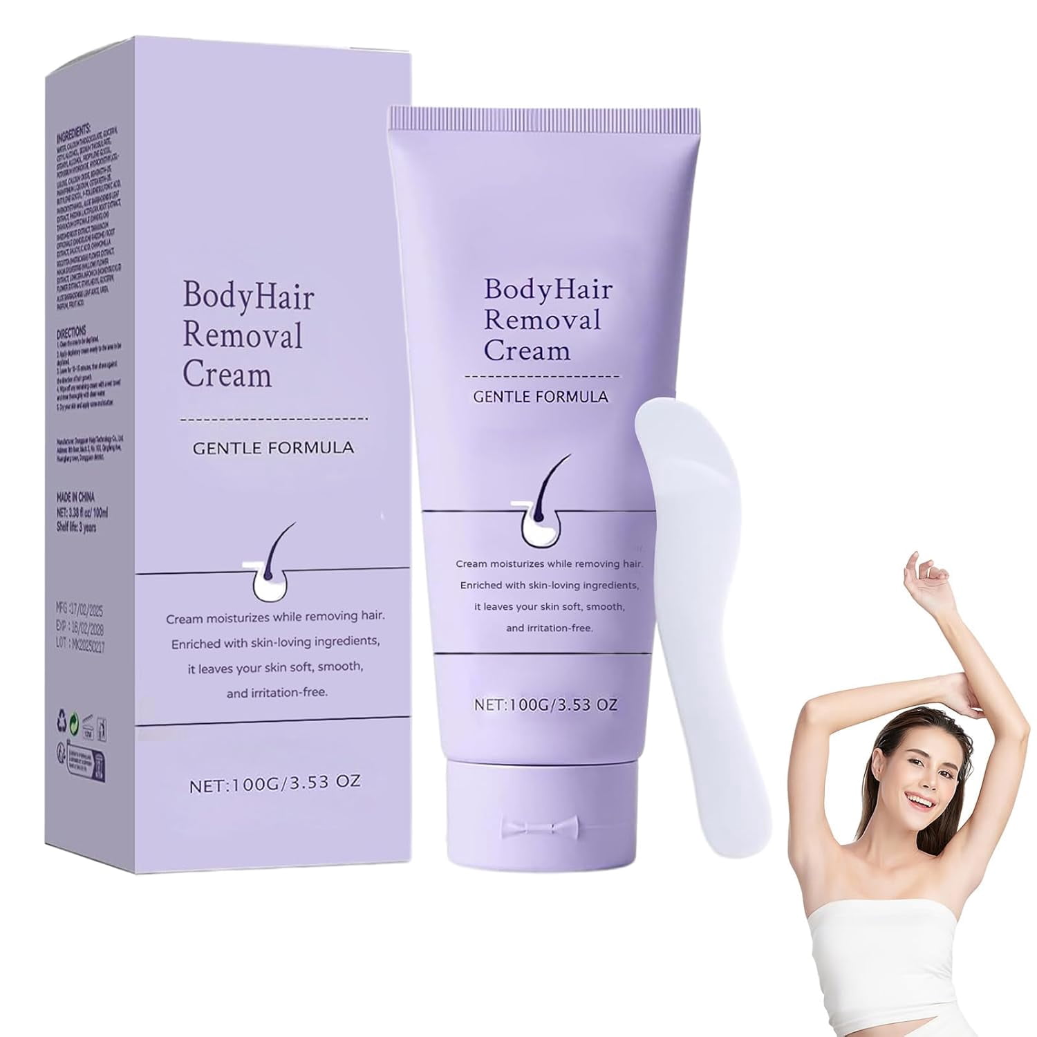 YYK New Body Hair Removal Cream With Spatula Applicator, Advanced ...
