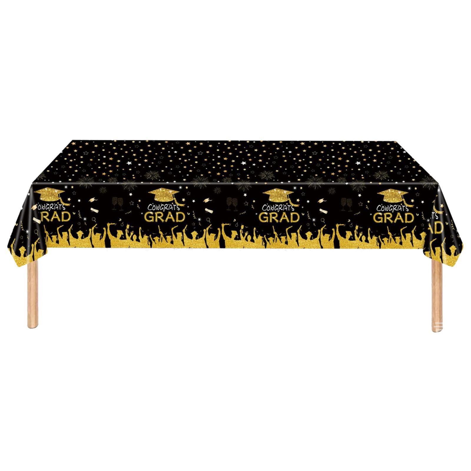 YYKihy Gold Graduation Table Cloth, Disposable Party Decoration for ...