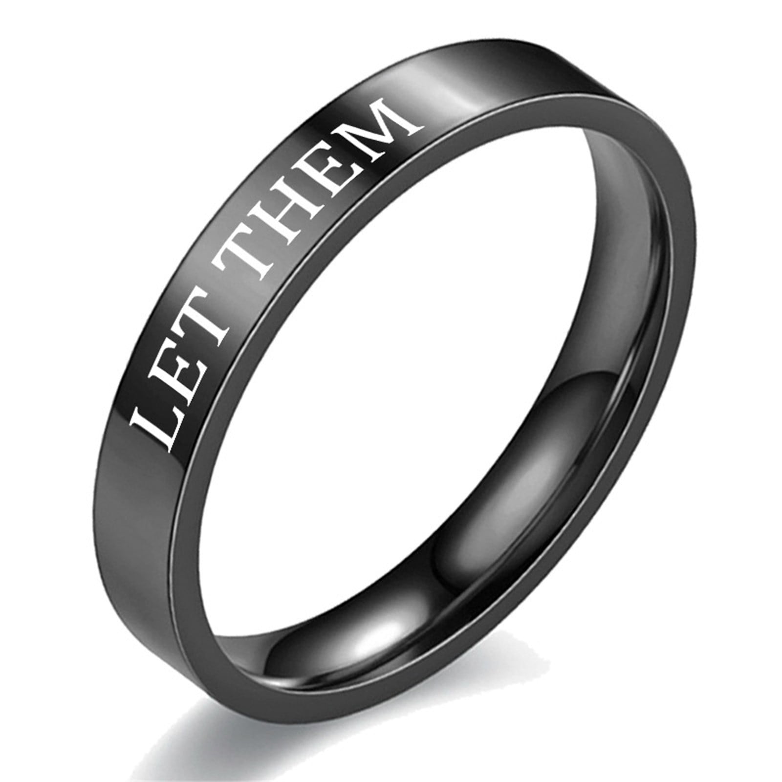 YYKihy Let Them Ring Let Them Stainless Steel Engraved Ring To Sorority ...