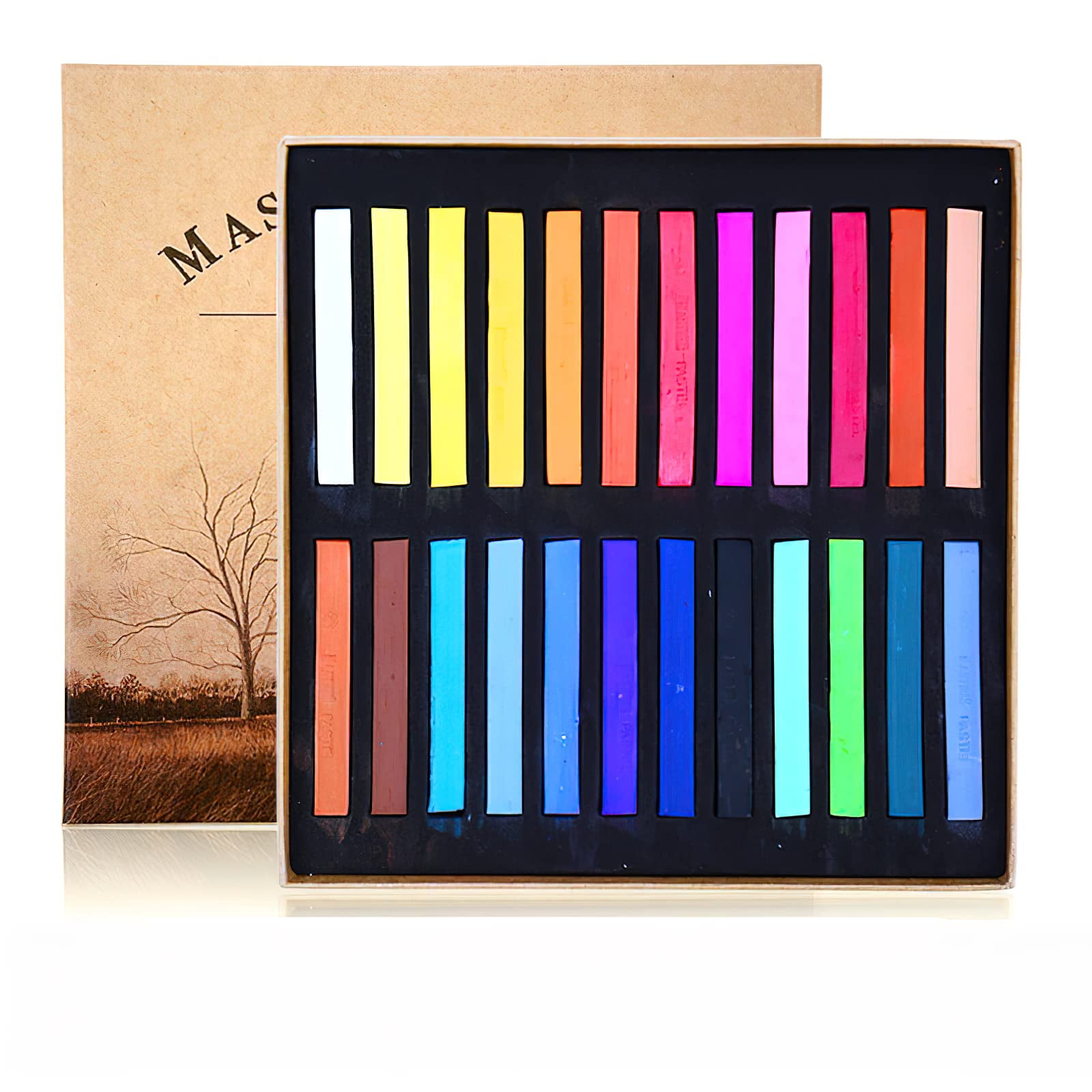YYMIYU Neutral Color Chalk Pastels for Professional Artist 24 Colour ...