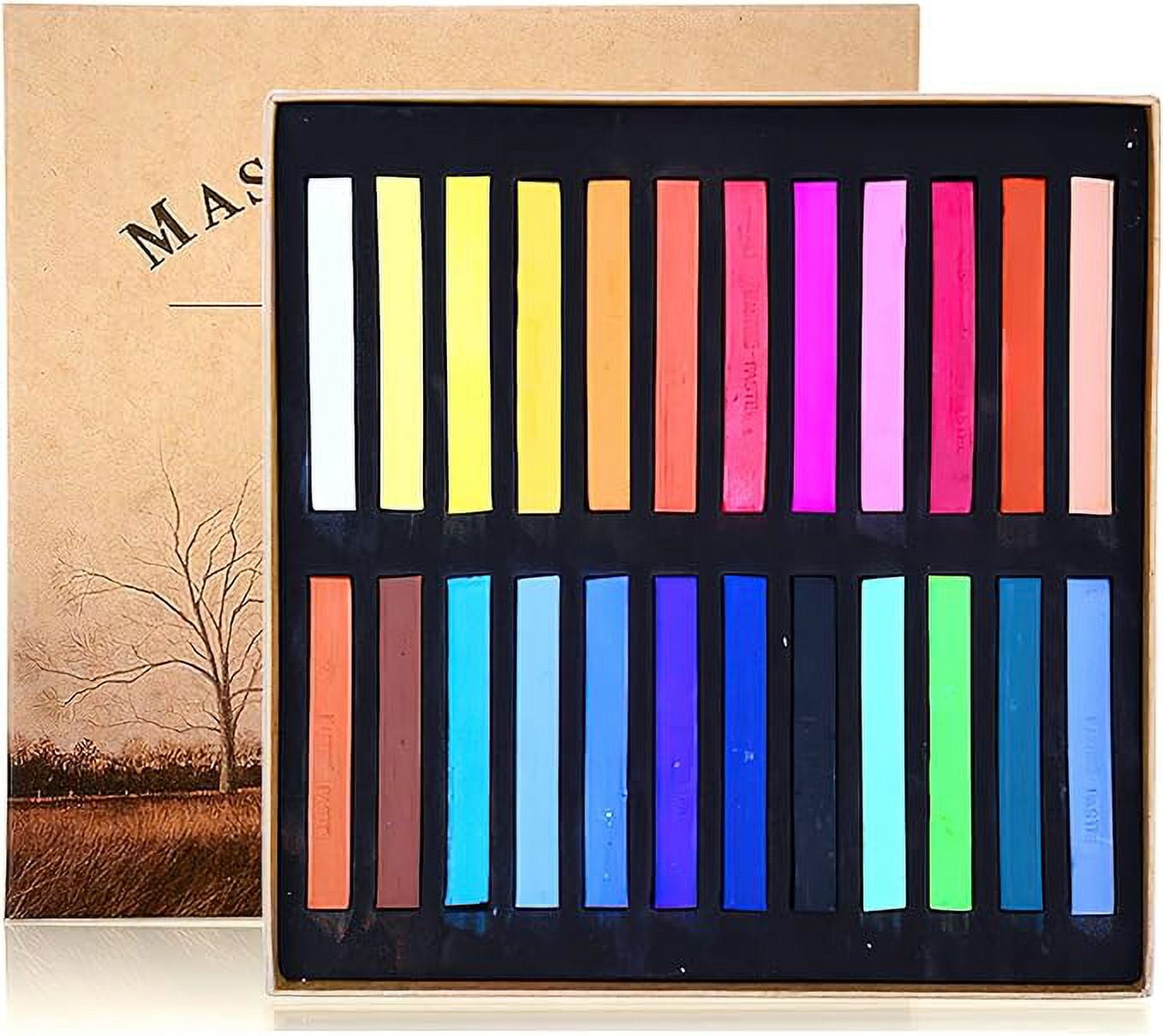YYMIYU Neutral Color Chalk Pastels for Professional Artist 24 Colour ...