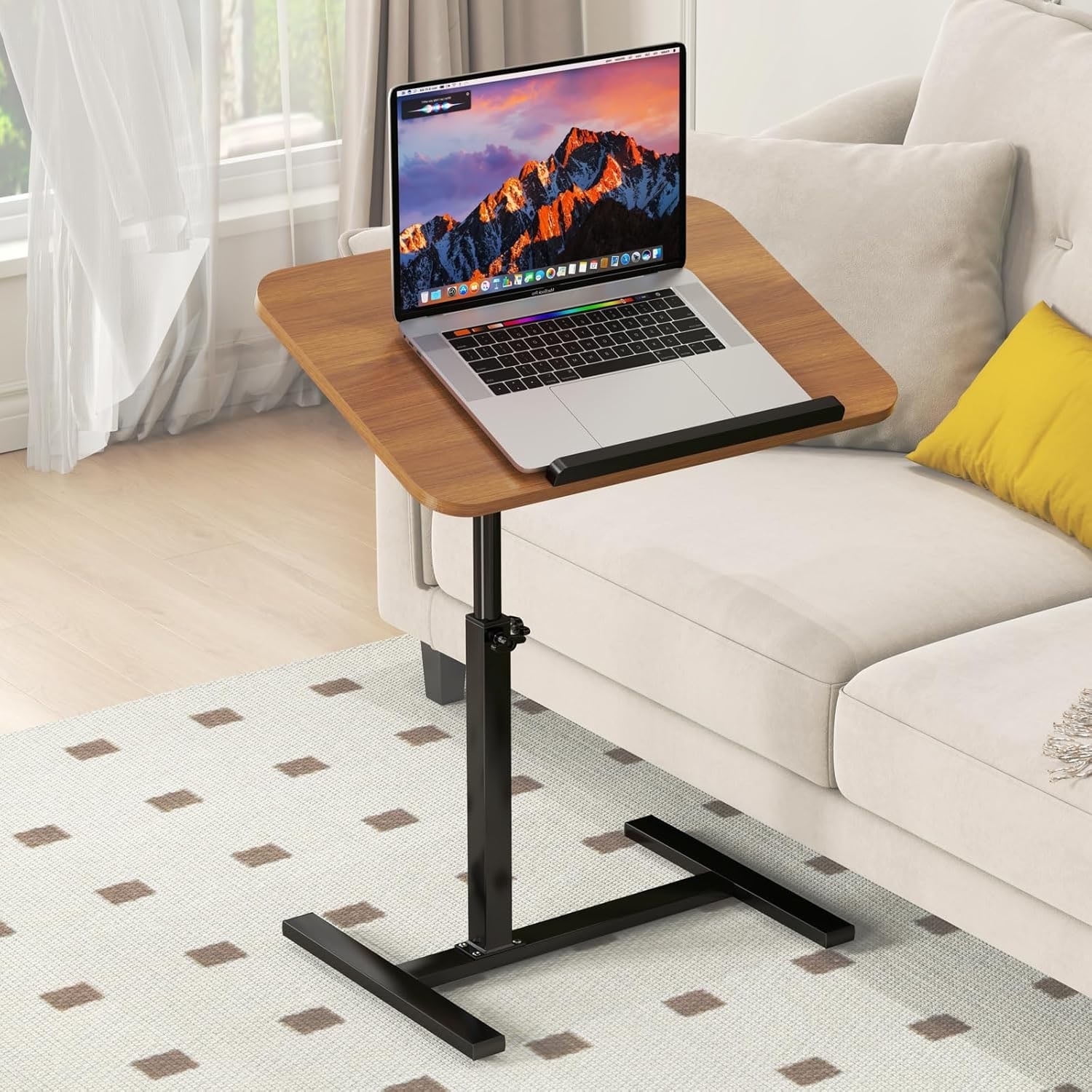 YYUAN Adjustable Height C - Shaped Laptop Side Table for Sofa & Home Office - Ergonomic Design ...